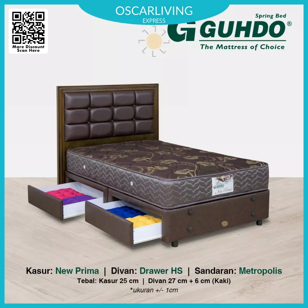 Jual Kasur Guhdo Drawer HS New Prima Set Matropolis Tebal 25Cm Coklat ...