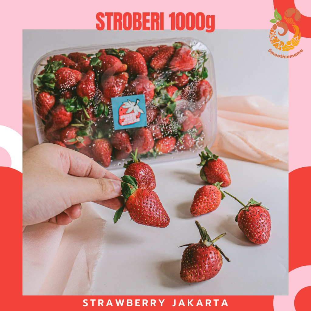 Jual SMOOTHIEMAMA Buah Stroberi Lokal Ciwidey 1000g Premium Segar ...