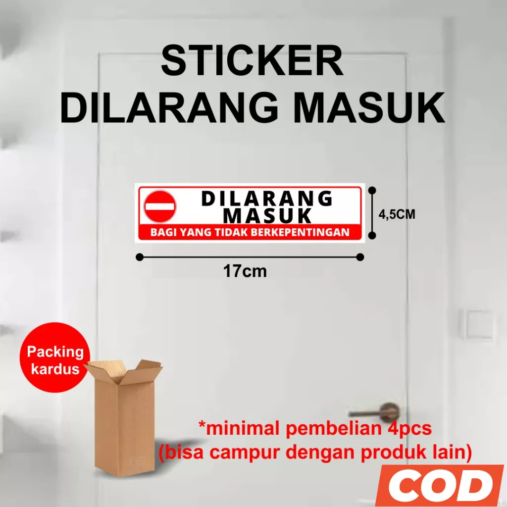 Jual Sticker Dilarang Masuk Selain Staff / Stiker Staff Only | Shopee Indonesia