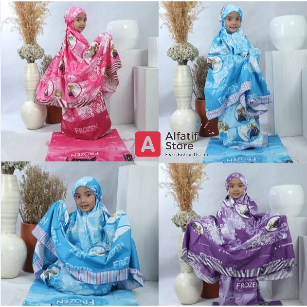 Jual MUKENA ANAK FROZEN KIDS 2-10 TAHUN SIZE S M L XL SET SEJADAH JUMBO ...