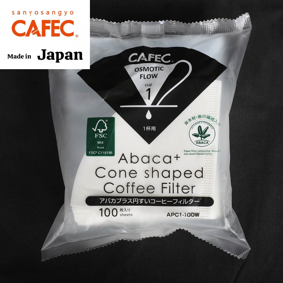 Jual Coffee Filter CAFEC APC1 White V60-01 1-2 Cup Abaca Osmotic Flow ...