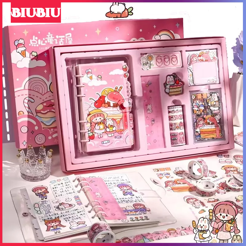 Jual 9 in1 gift set/ Hadiah ulang tahun journal kit set/Cute Diary ...