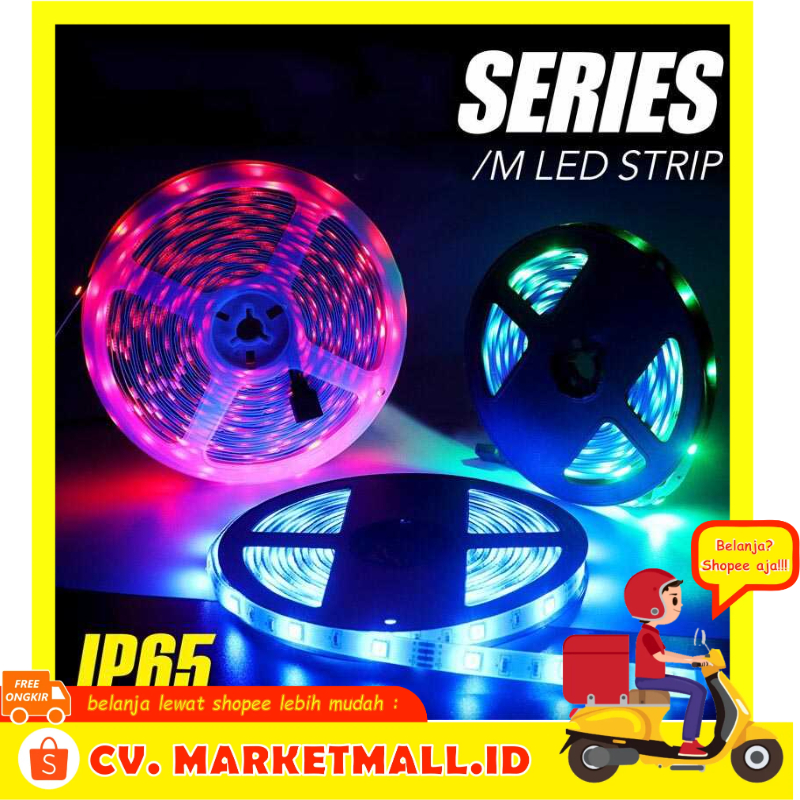 Jual Lampu LED Strip Flexible RGB SMD 2835 IP65 5M Dengan Remote ...