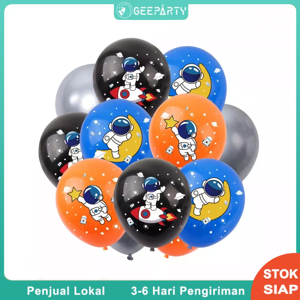 Jual 8/16 pcs 12 inci Tema Luar Angkasa Astronot Kapal Luar Angkasa ...