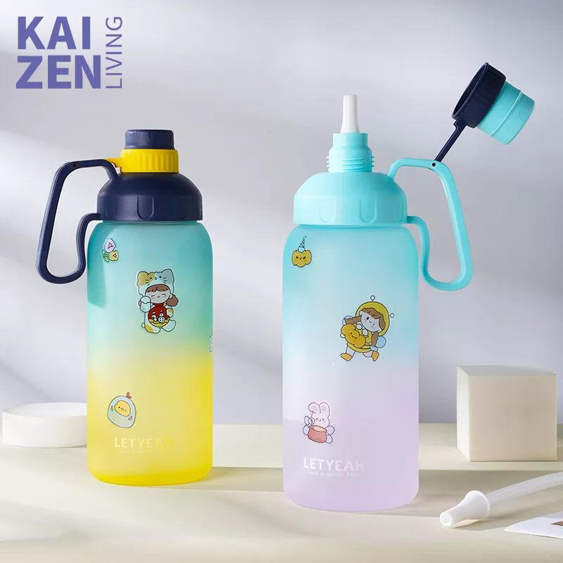 Jual Letyeah & Kaizenliving Botol Air Minum Dengan Sedotan Dan Free Sticker/Viral Botol Anak ...