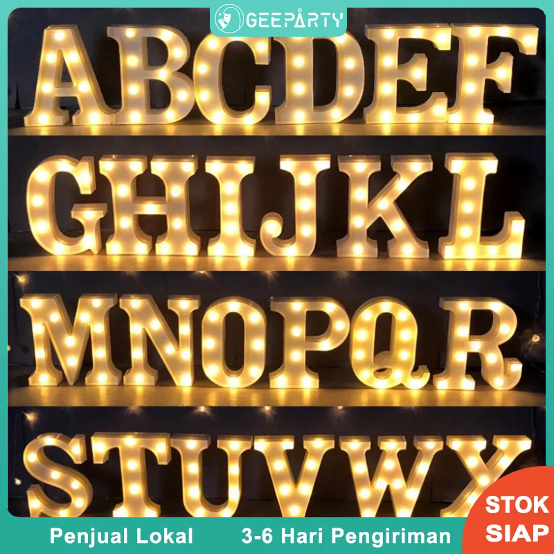 Jual Lampu LED Huruf Alfabet 3D DIY Lampu Huruf Hiasan Dinding untuk ...