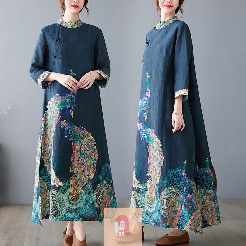 Jual PEACOCK DRESS - QIBAO CNY CHINESE IMLEK TRADITIONAL MOTIF MERAK ...