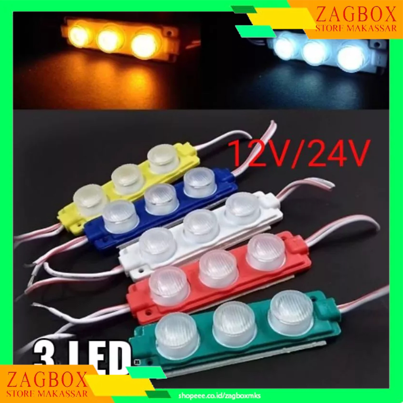 Jual Lampu LED Modul 3 / 6 Mata Besar 12Volt 3watt - LED Modul RGB LED ...