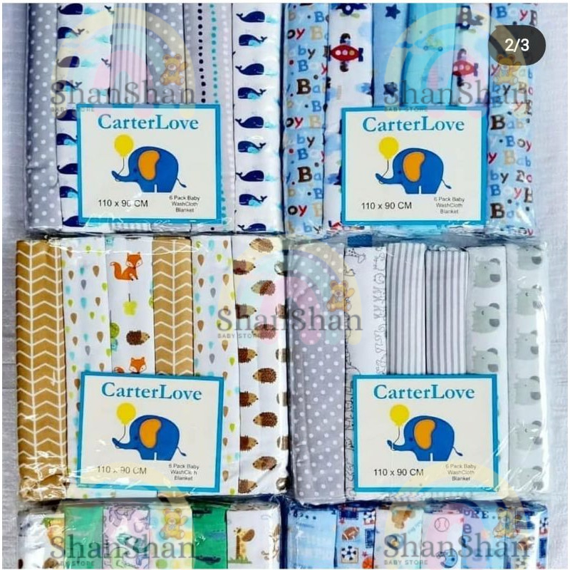 Jual 6 PCS Bedong Carter Ukuran Jumbo Bedong Bayi Newborn Motif Boy dan ...