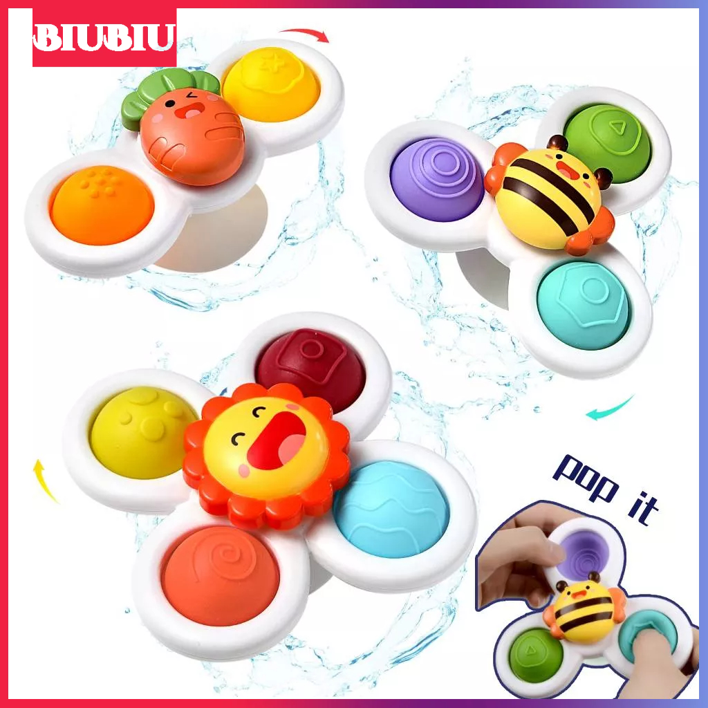 Jual 3PCS/Set Suckers spin mainan anak-anak bayi pendidikan awal ...