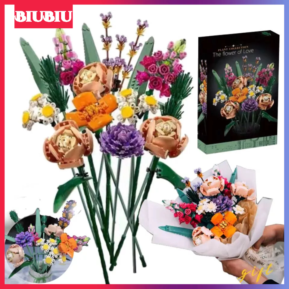 Jual 756PCS Nano Blok Bunga Building Blocks Flowers DIY Bunga Mainan ...