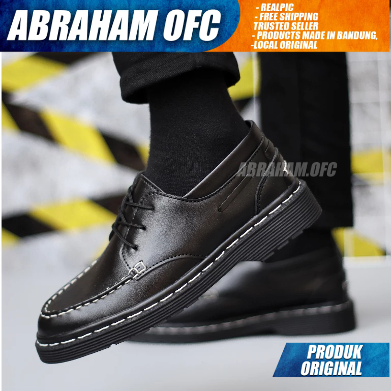 Jual ABRAHAM Sepatu Pantofel Oxford Hitam Formal Docmart Pria | Shopee ...