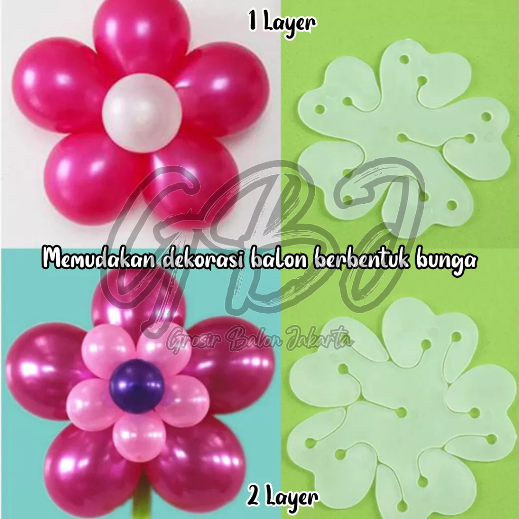 Jual Klip Balon Bunga 1 layer dan 2 layer / Flower Klip Balon | Shopee ...