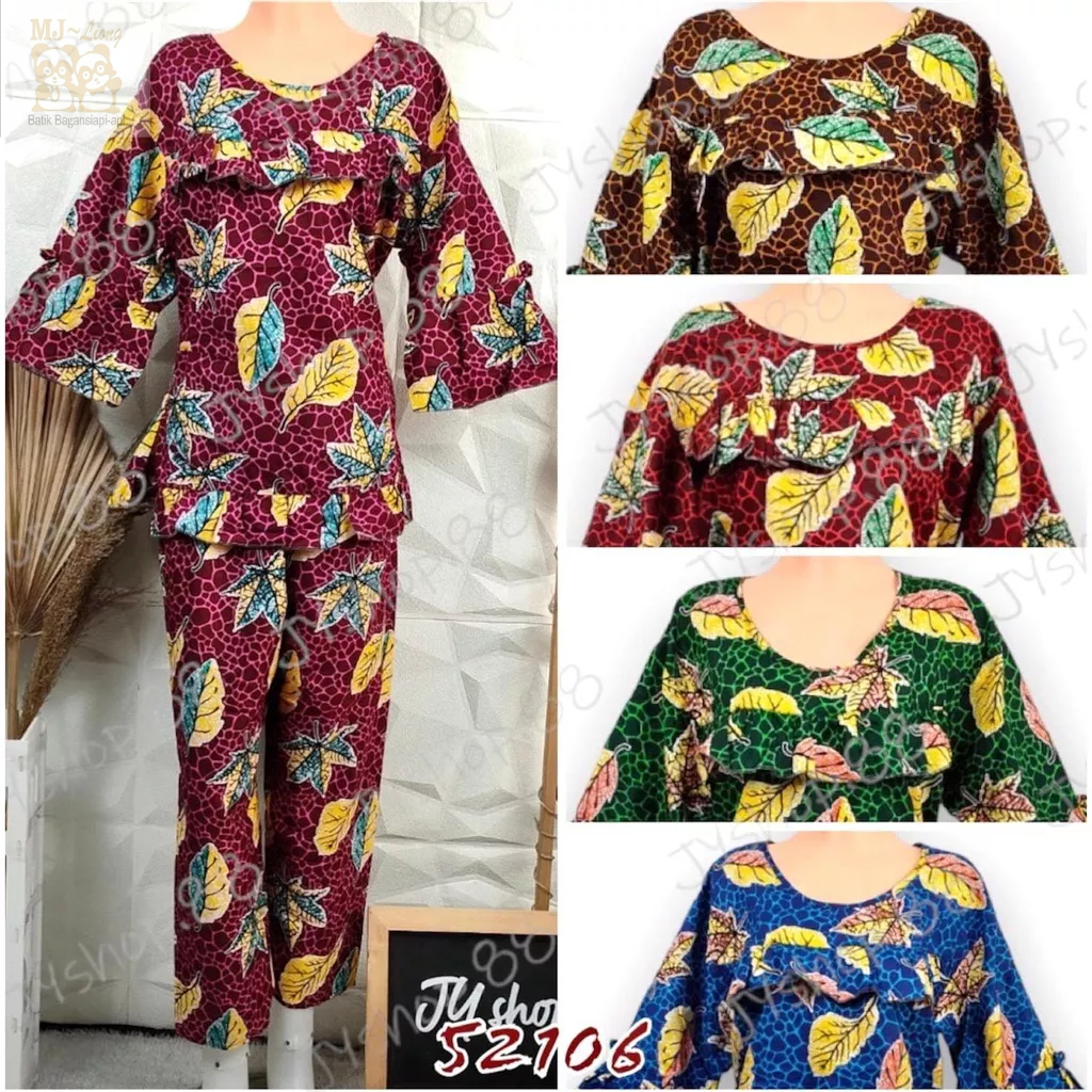 Jual (M-XXL) BATIK BAGAN SIAPI-API MODEL LENGAN TEROMPET SKU 52106 KAIN ...