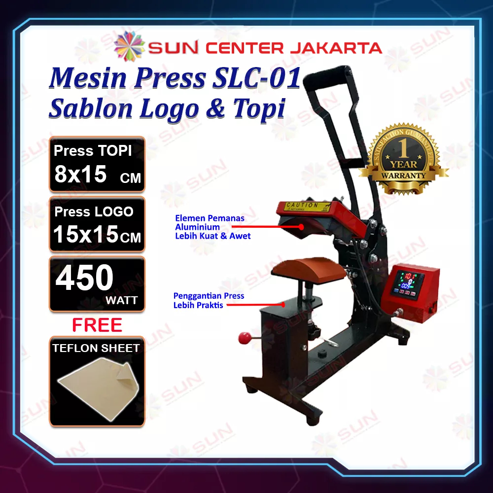 Jual Mesin Press Sablon Mini Logo Label 15x15 cm & Sablon Topi Premium ...