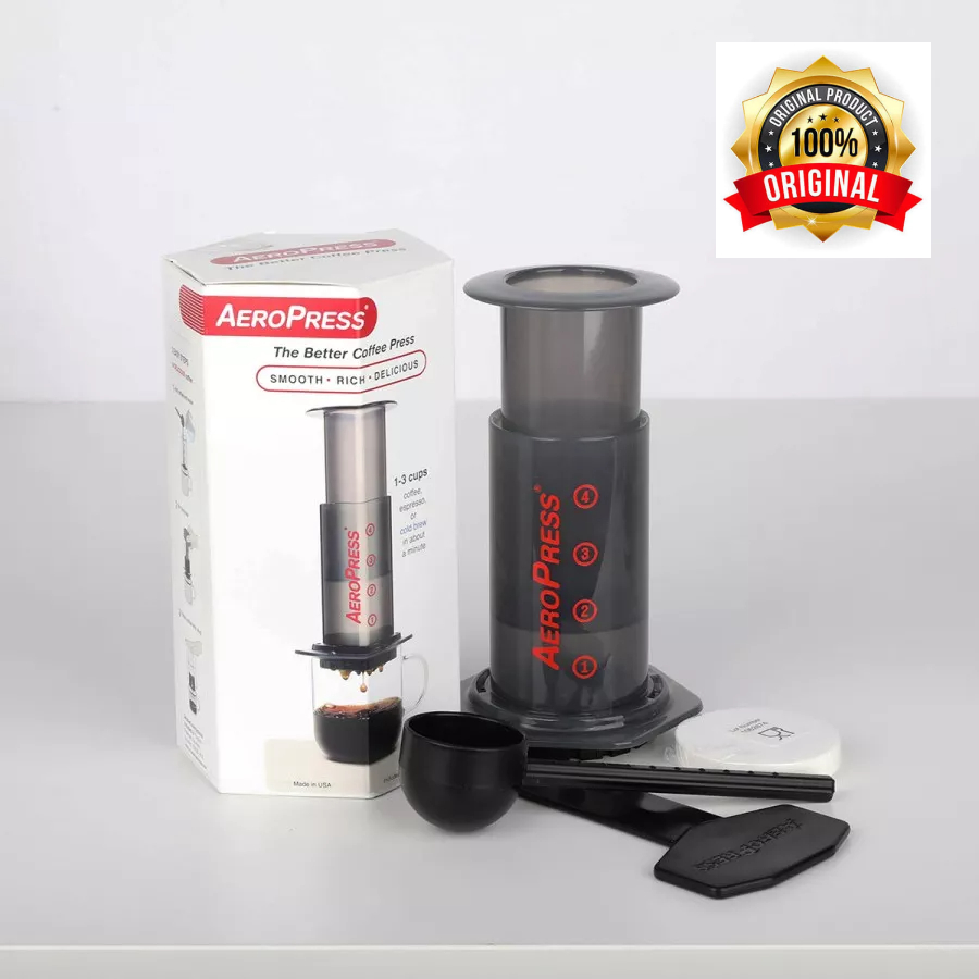 Jual AeroPress Coffee Maker Original 100% 85C05 + Spoon + Stirrer ...
