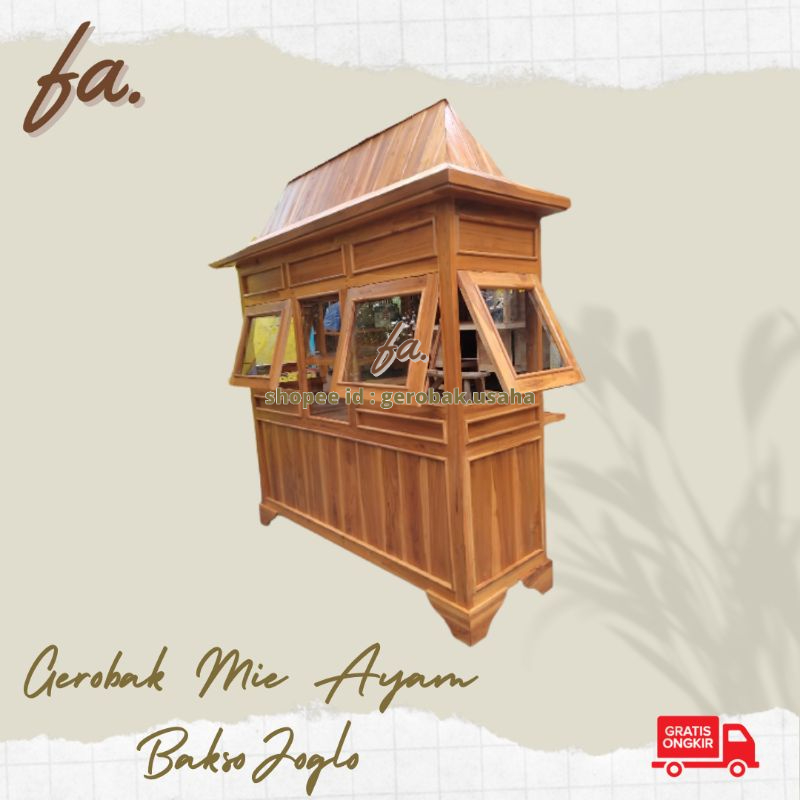 Jual Gerobak Mie Ayam Bakso Joglo ( FREE CENTONG, SEROK MIE ) | Shopee ...