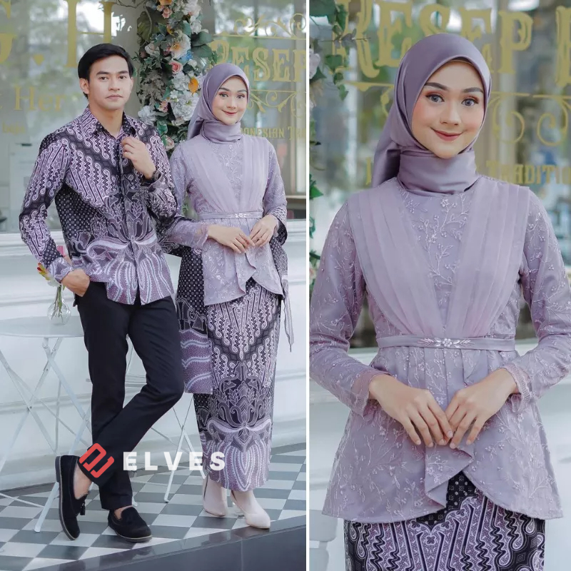 Jual Kebaya Wisuda Couple Modern Kebaya Aveena Tunik Lamaran Tunangan Batik Baju Couple ...