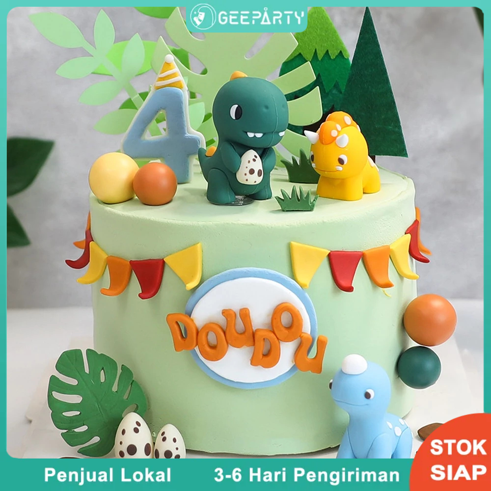 Jual Kartun 3D Kue Topper Dinosaurus Karet Lembut Pegang Telur Dekorasi ...