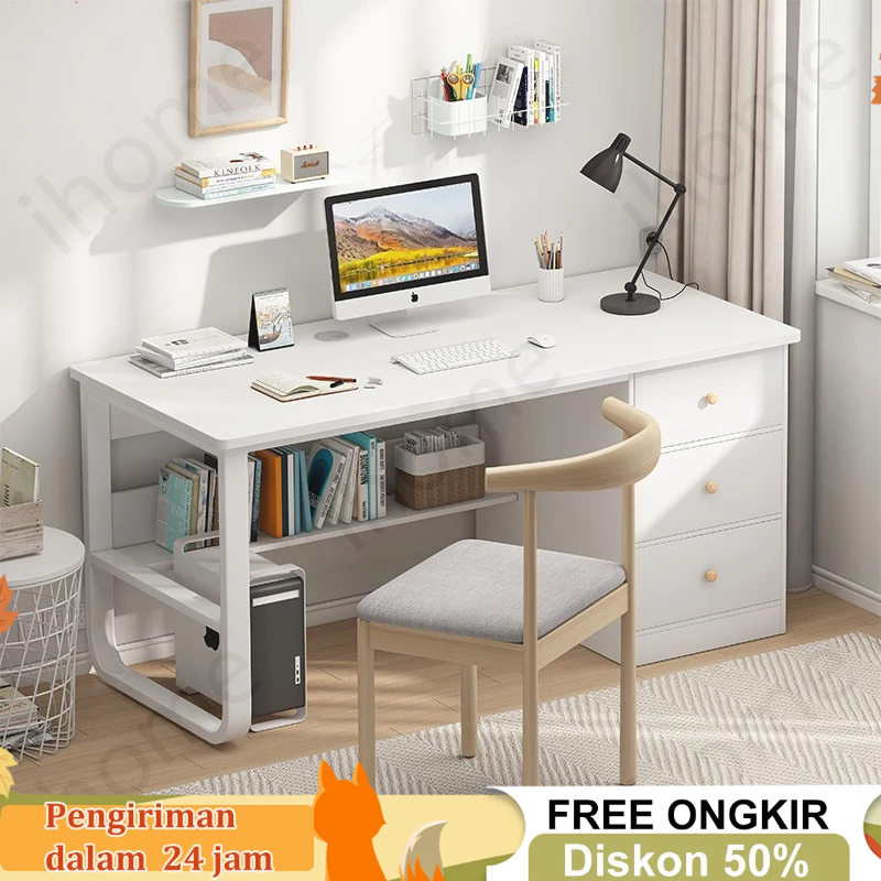 Jual IH Meja Kantor Dengan Laci 140cm meja belajar Meja komputer Meja ...