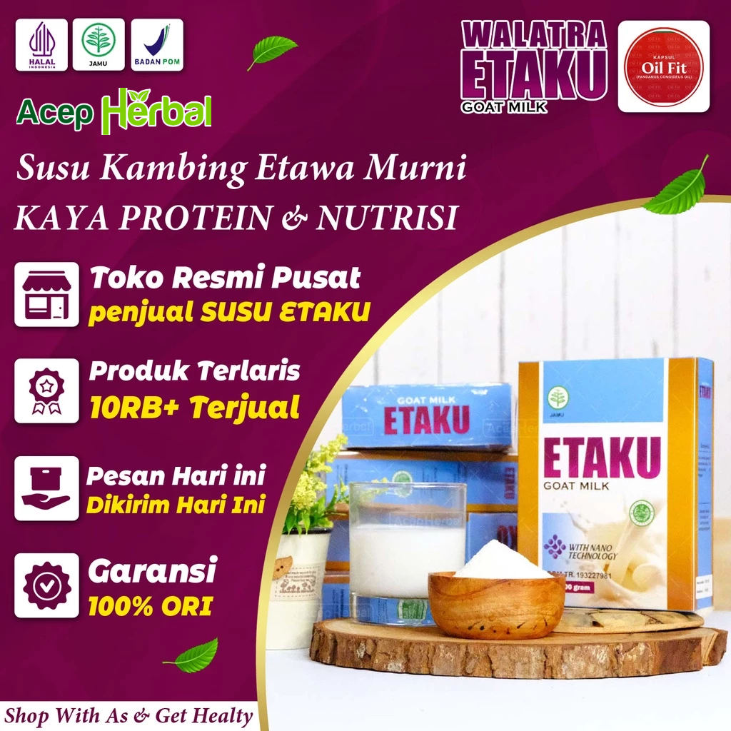 Jual Etaku Goat Milk Susu Kambing Etawa Bubuk Asli Original With Nano ...