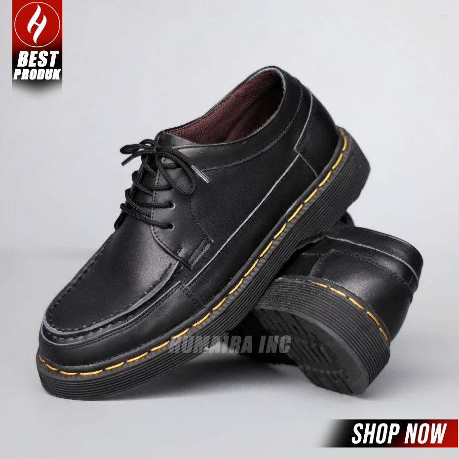 Jual Sepatu Docmart Formal Pantofel Low Boot Kulit Asli Hitam Pria ...