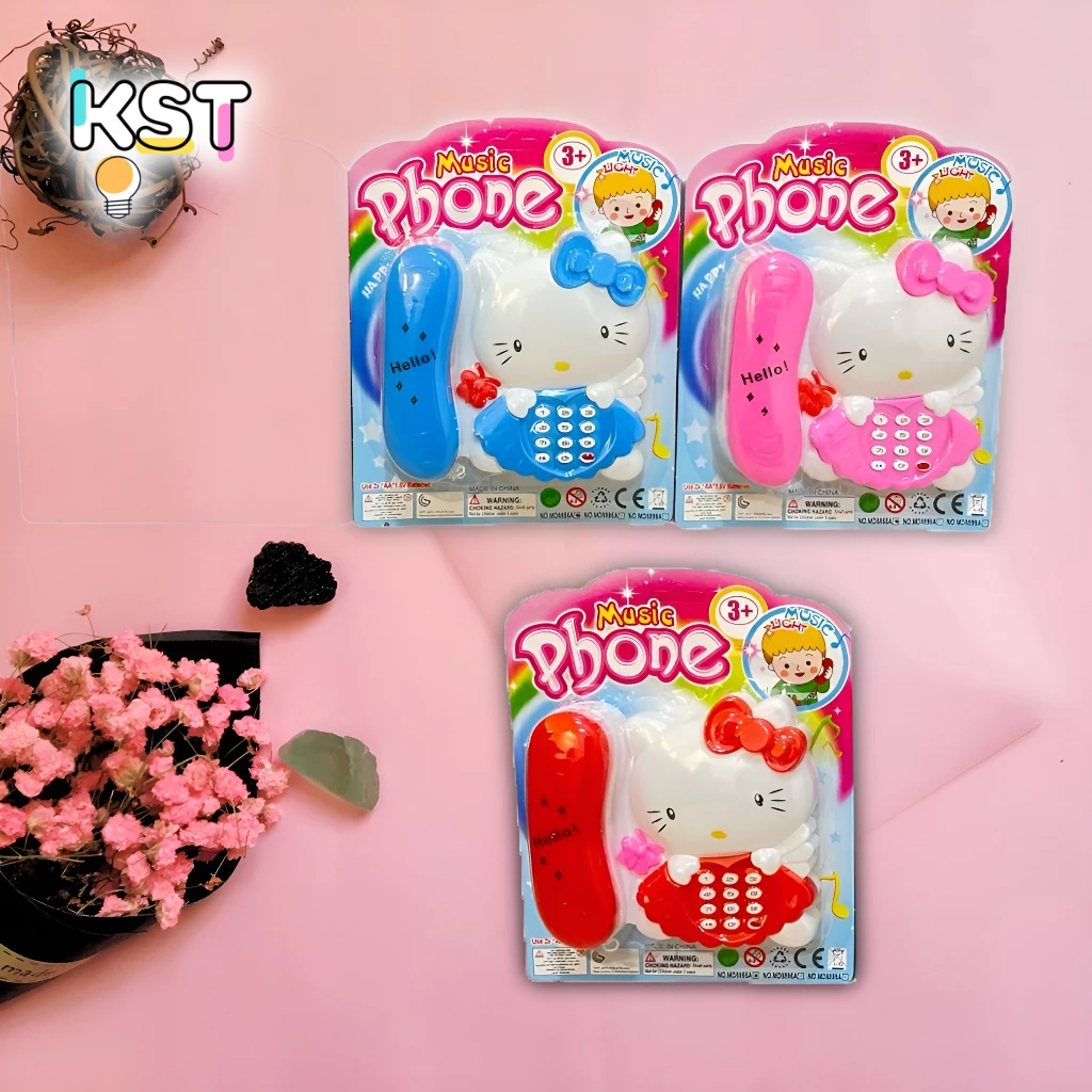 Jual [KST] Mainan Telepon Anak Perempuan Hello Kitty Mainan Edukasi ...