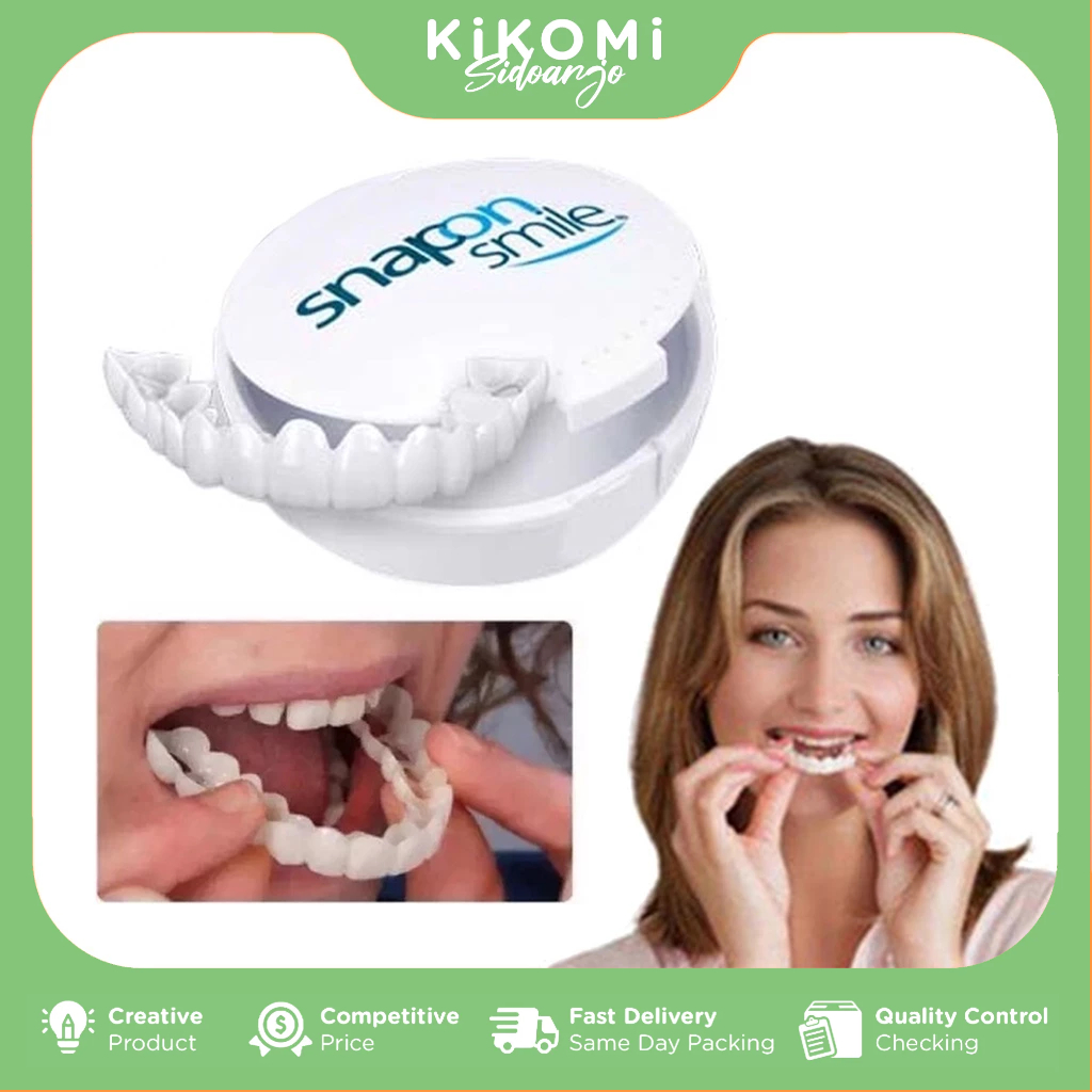 Jual SNAP ON SMILE Veeners Gigi Palsu Bahan Silikon 1 Pasang KM | Shopee Indonesia