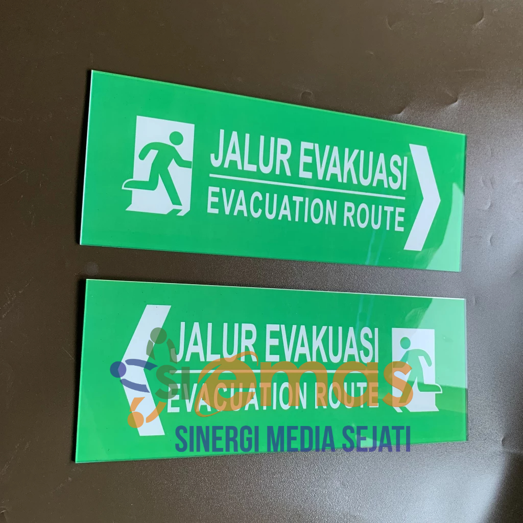 Jual Akrilik Jalur Evakuasi Evacuation Route | Akrilik Sign Evacuation Route | Rambu Tanda Jalur ...