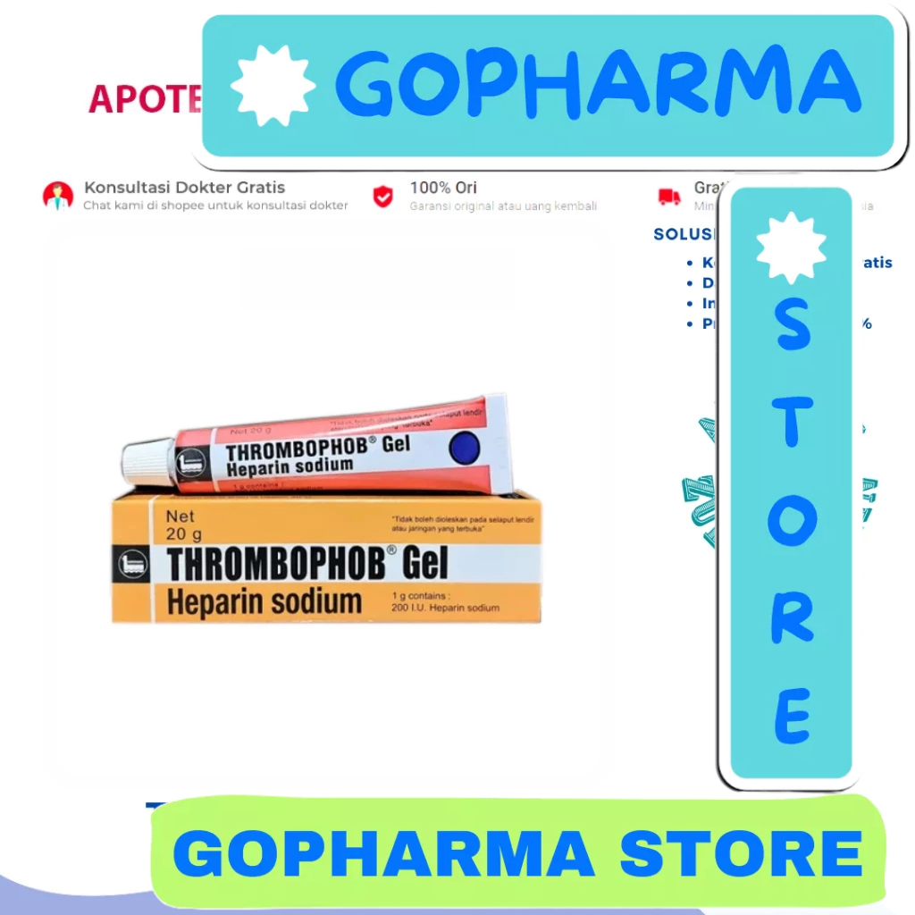 Jual THROMBOPHOB GEL 20 GRAM THROMBOPOB GEL OBAT MEMAR DARAH BEKU ...