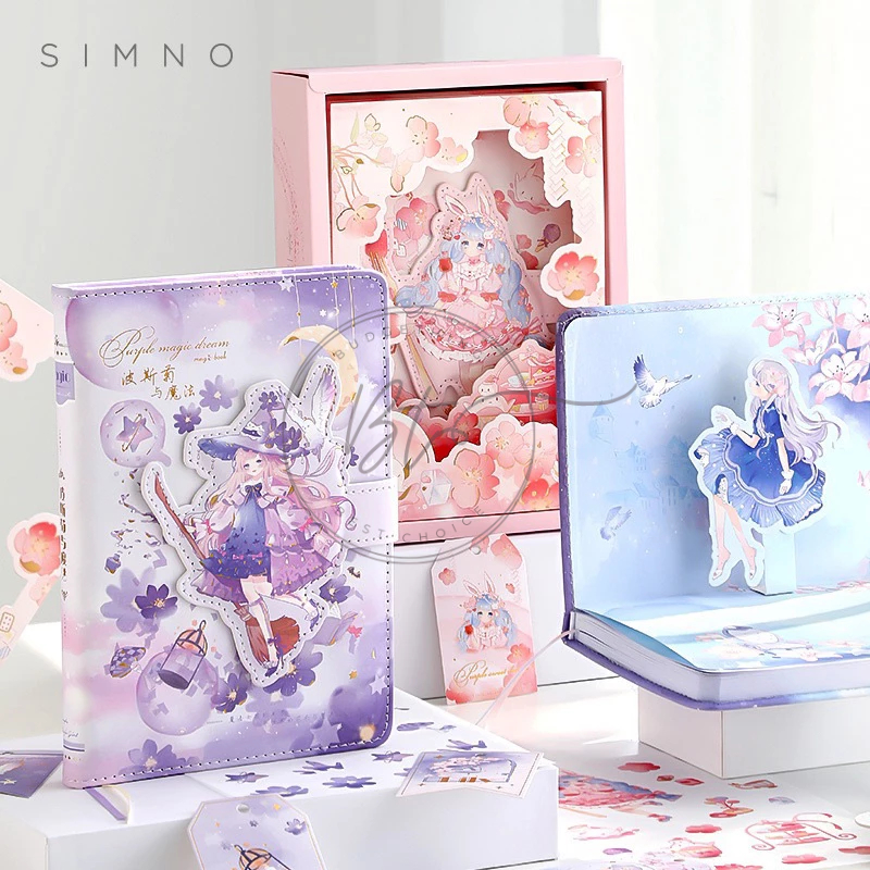 Jual [B286] 3D Pop Up Magnetic Diary Notebook + Stiker Magic Dream ...