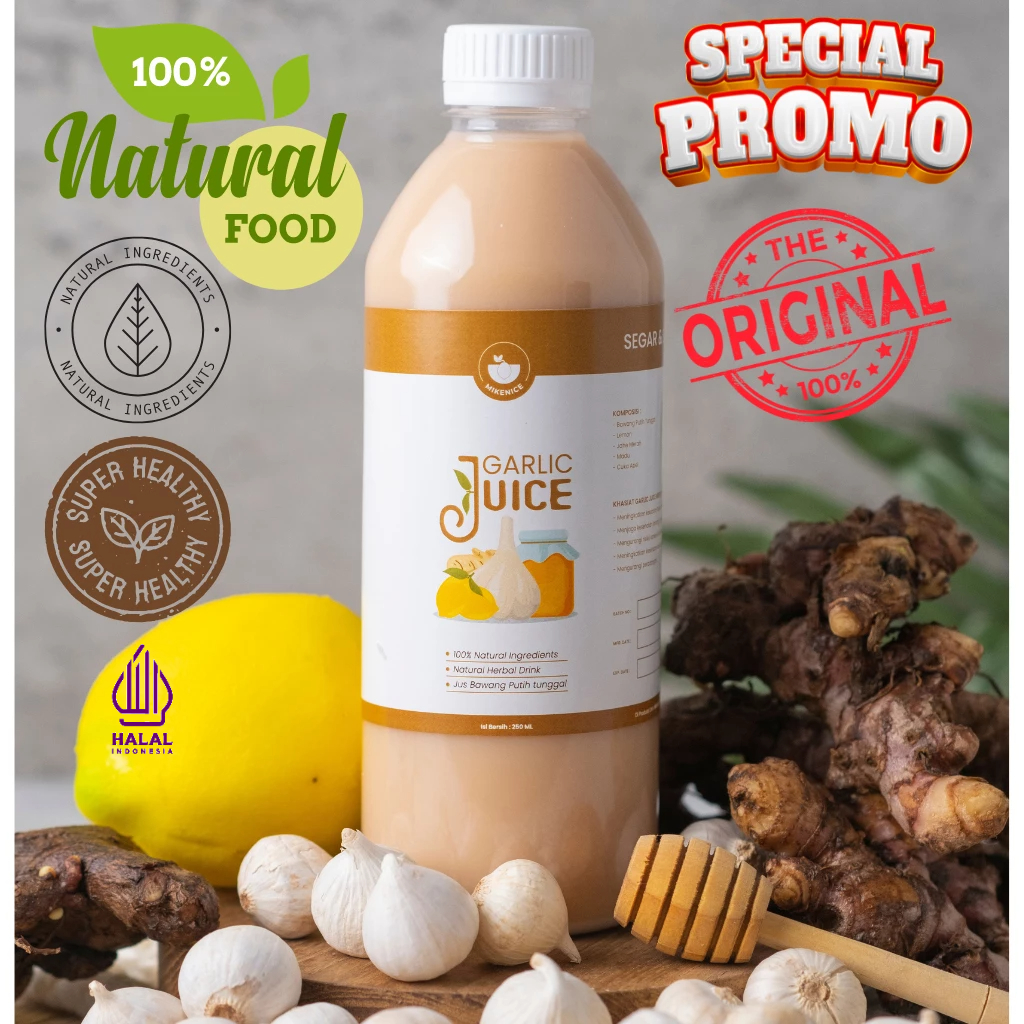 Jual Jus bawang putih tunggal isi 500 ML, dengan Jahe Merah, Madu murni ...