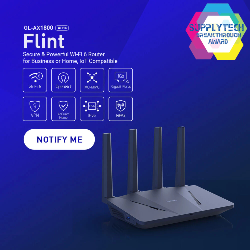 Jual GL.iNet Flint GL-AX1800 Router Wi-Fi 6 Secure & Powerful GL iNet ...