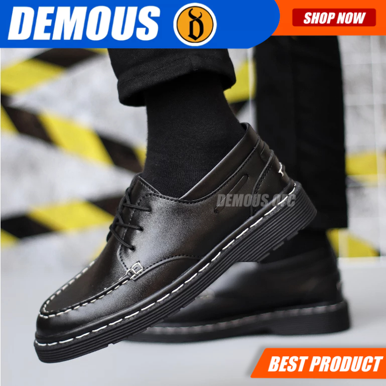 Jual DEMOUS - Sepatu Formal Pantofel Docmart Hitam Kulit PU Kerja Pria ...