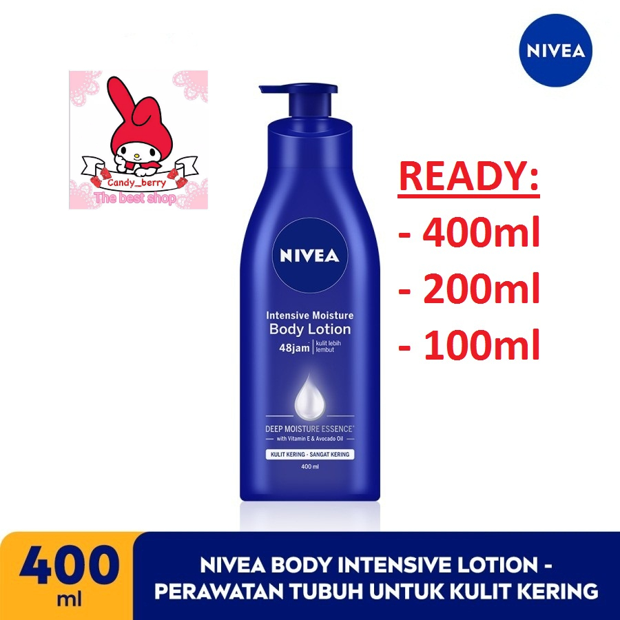 Jual CandyBerry NIVEA Body Intensive Lotion 380ml 190ml 100ml Kelembaban Selama 48jam | Shopee ...