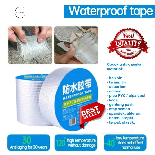 Jual LAKBAN ALUMUNIUM FOIL ANTI BOCOR 10M 15M 20M 30M TAPE BUTYL WATERPROOF TAHAN PANAS ...