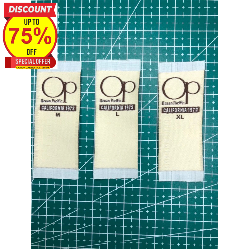 Jual OP OCEAN PACIFIC TAG LABEL WOVEN RAJUT BORDIR COTTON SUPER PREMIUM ...