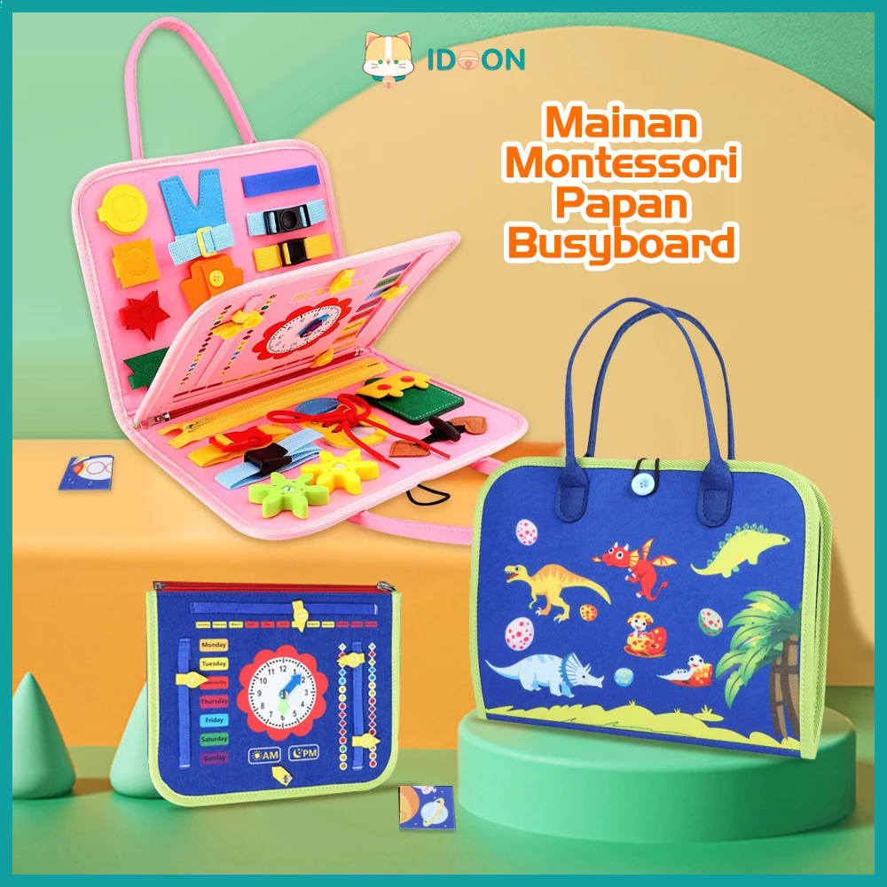 Jual IDOON Montessori Toys Busy Board Buckle Training Educational ...