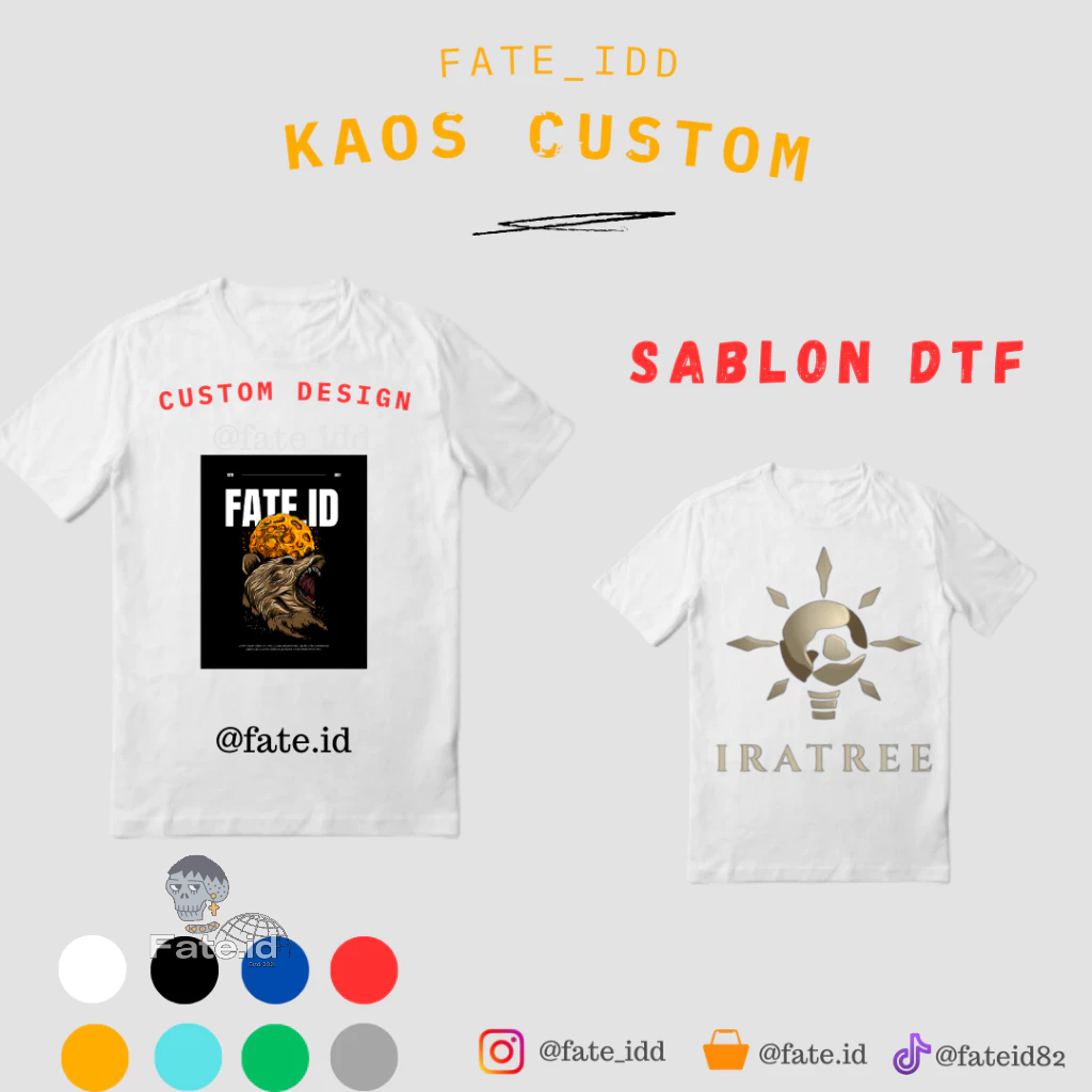 Jual BAJU KAOS SABLON CUSTOM SATUAN FOTO GAMBAR NAMA TULISAN KATA KATA DESAIN SENDIRI TEKNIK ...