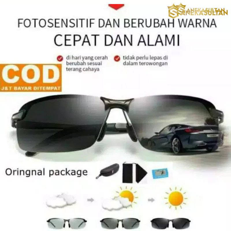 Jual AS Kacamata Hitam Anti Silau Siang Dan Malam Polarized Photochromic UV400 Sports Sunglasses ...