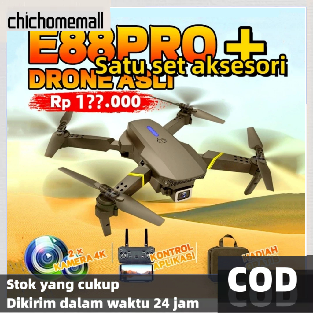 Jual [COD]Harga Terendah-RC Drone E88/E99 Pro Kamera HD Memotret Kamera HD Asli Drone Indoor ...