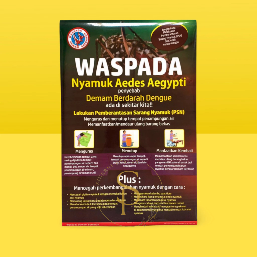 Jual Stiker Waspada Nyamuk Aedes Aegypti | Stiker Waspada Demam ...
