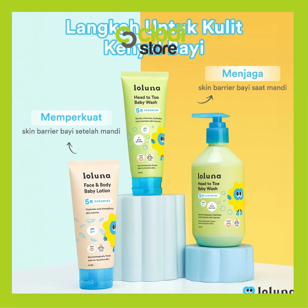 Jual LOLUNA Head to Toe Baby Wash 100ml/300ml | Face & Body Lotion 80mL ...