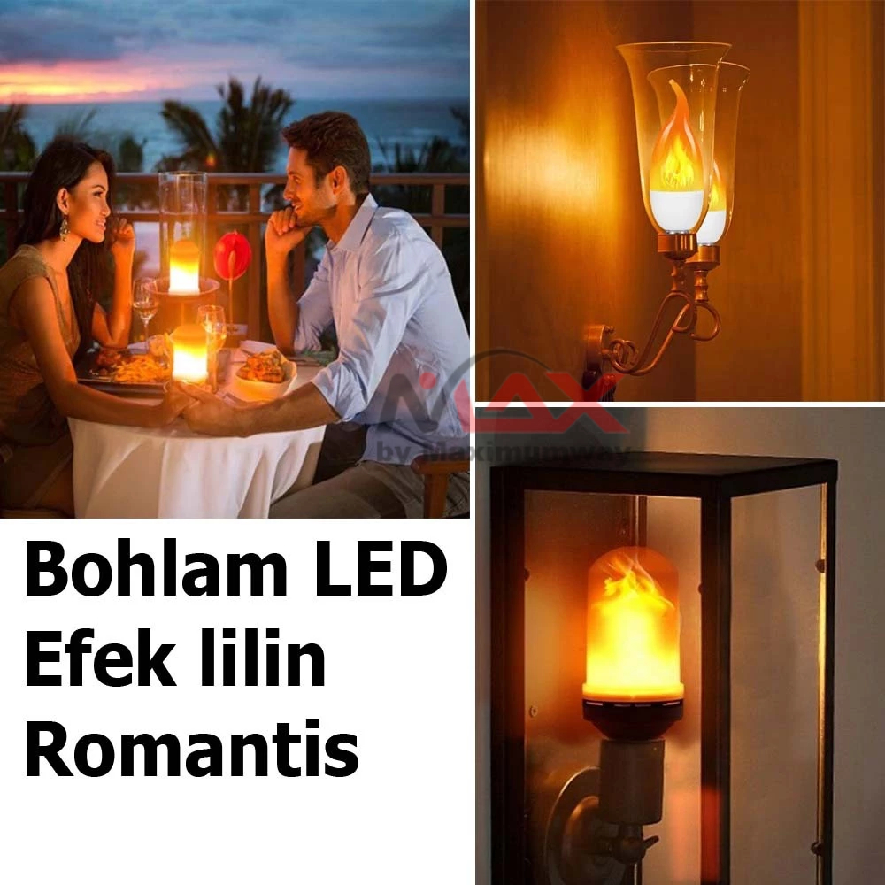 Jual FLAME Bohlam Efek Api LED Dekorasi Lampu hias Antik Lilin obor api ...