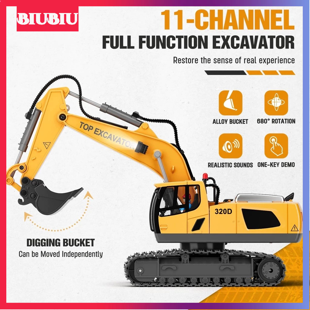 Jual 【READY】1:24 Excavator Remote Control 11 Channel RC Beko Penggali ...