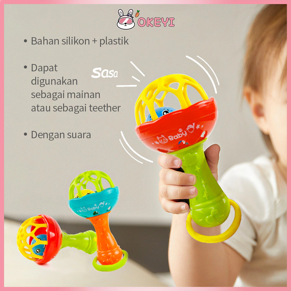 Jual OKEYI Rattle stick mainan anak bayi kerincingan mainan bayi ...