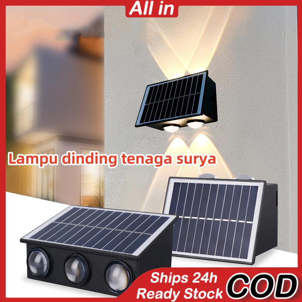 Jual [Ready Stock]Lampu Dinding Tenaga Surya LED Luar Ruangan Tahan Air Sensor LED 4/6/8/Warna ...
