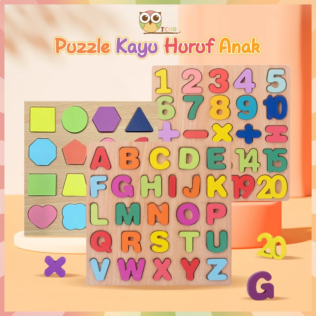 Jual JCHO puzzle kayu huruf/puzzle kayu mainan edukasi jigsaw puzzle ...