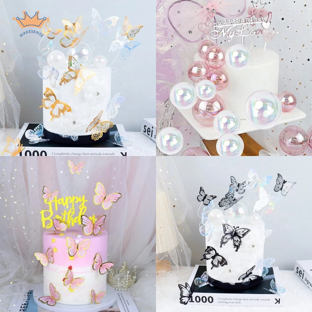 Jual COD⭐9Pcs/Set Cake Topper Potongan Kupu-kupu Kue Toppers Korea ...