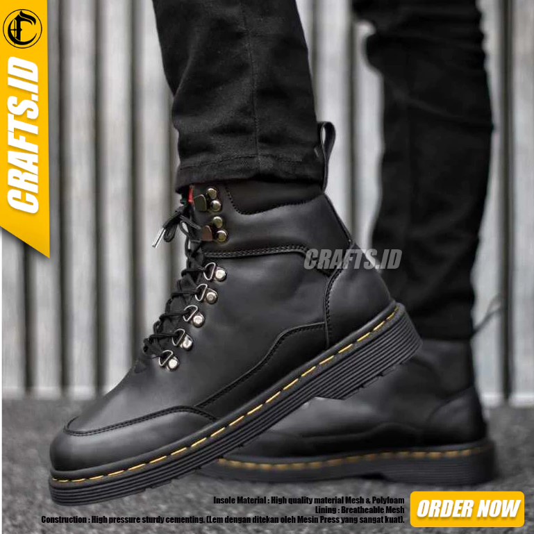 Jual Crafts - Buchman Black Sepatu Formal Pantofel Boots Docmart Pria ...